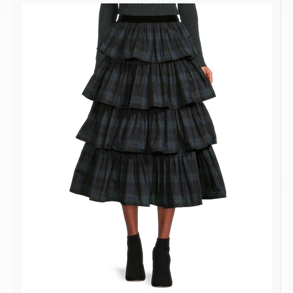 ANTONIO MELANI | Skirts | Antonio Melani Plaid Print Tiered Ruffle ...
